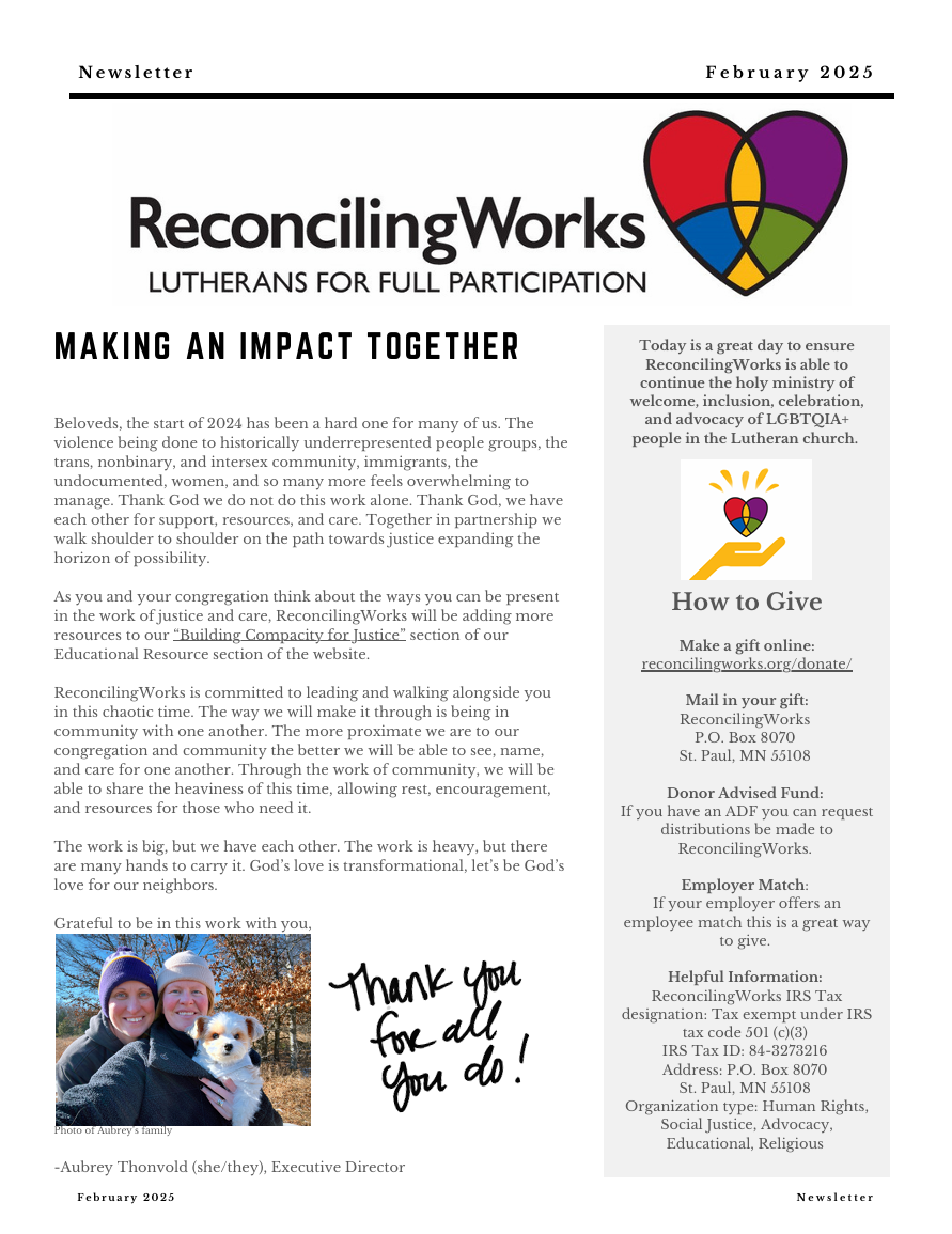 January - March 2025 Newsletter - ReconcilingWorks