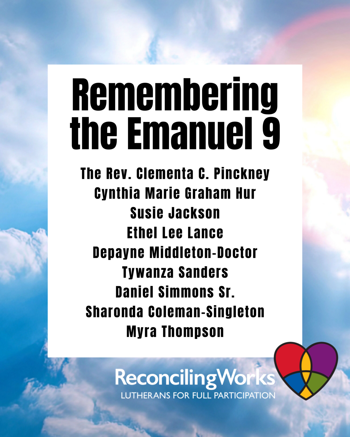 Remembering the Emanuel 9 - ReconcilingWorks